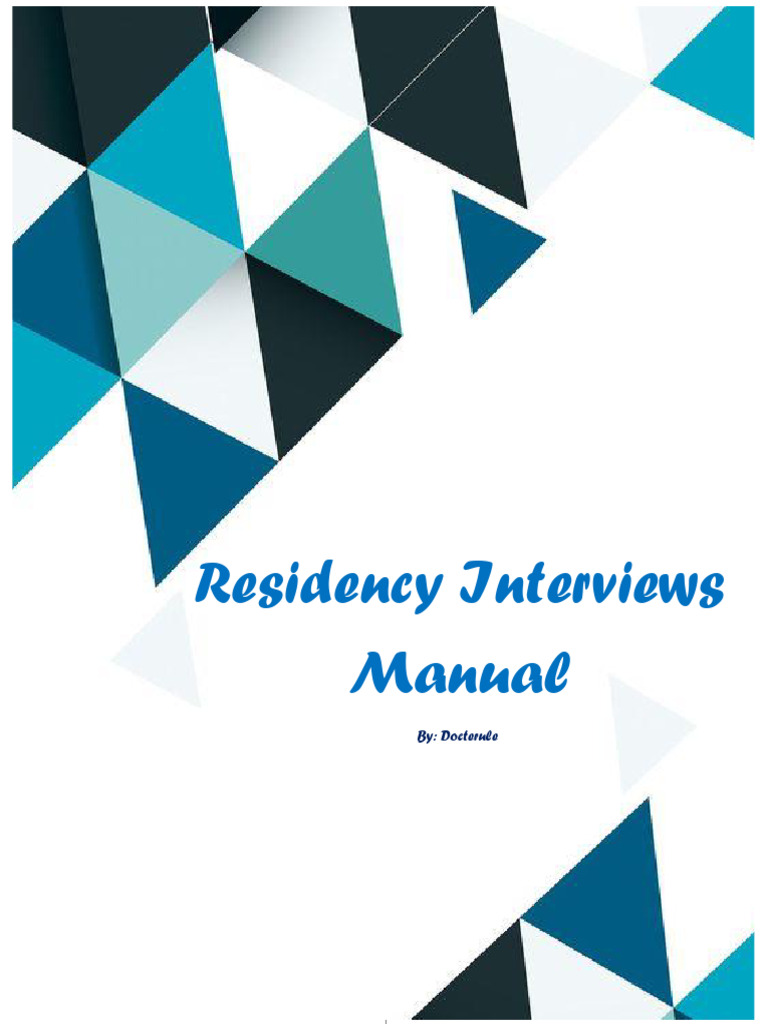 Residency Interview Manual | PDF