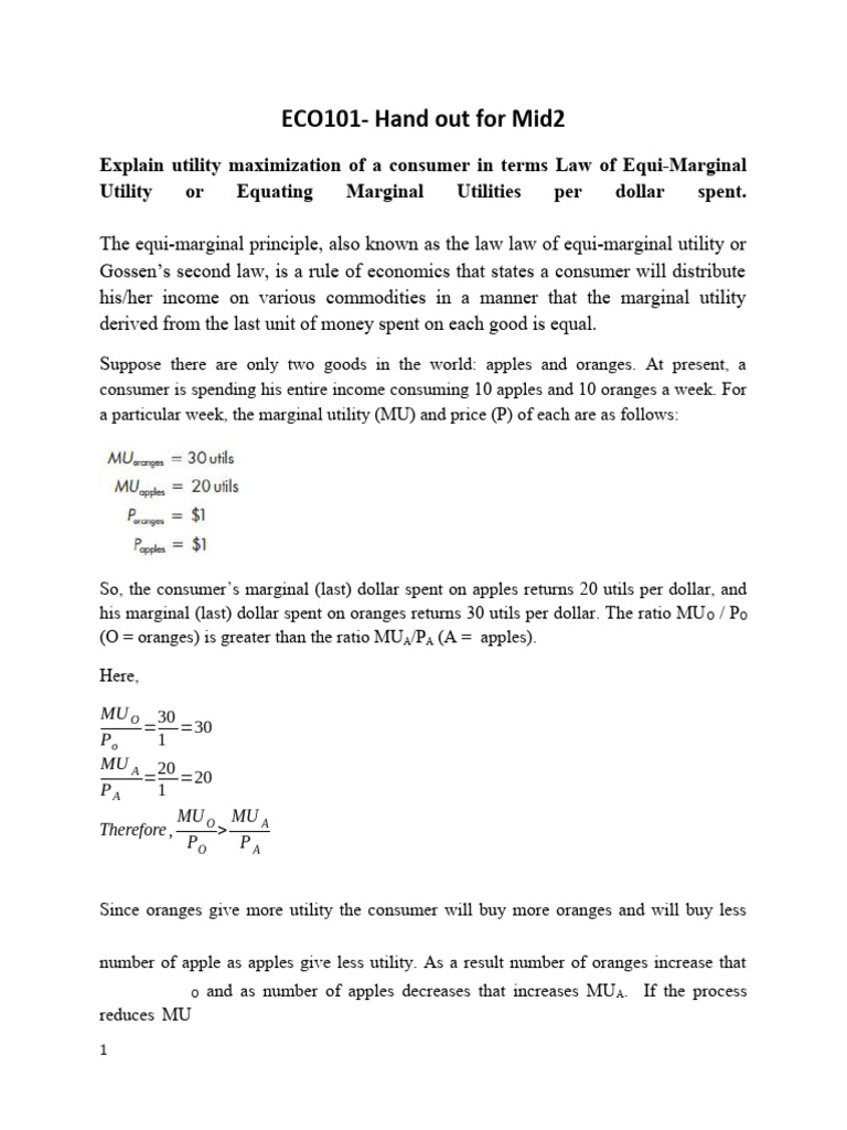 ECO101-Handout For Mid 2 | PDF | Long Run And Short Run | Profit (Economics)