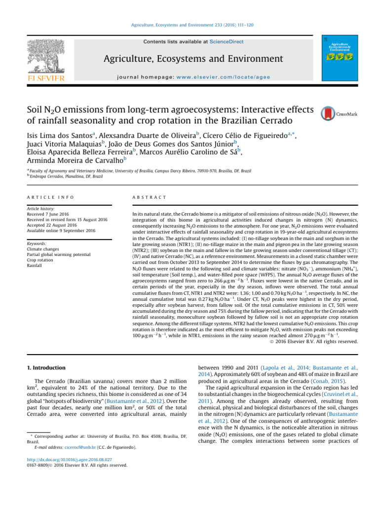 SANTOS - Soil N2O Emissions From Long-Term Agroec Interactive Effects ...
