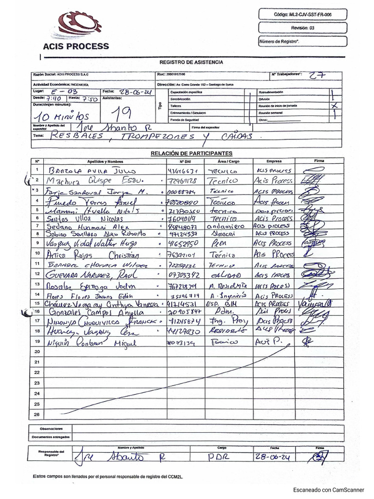 Modelo de Llenado | PDF