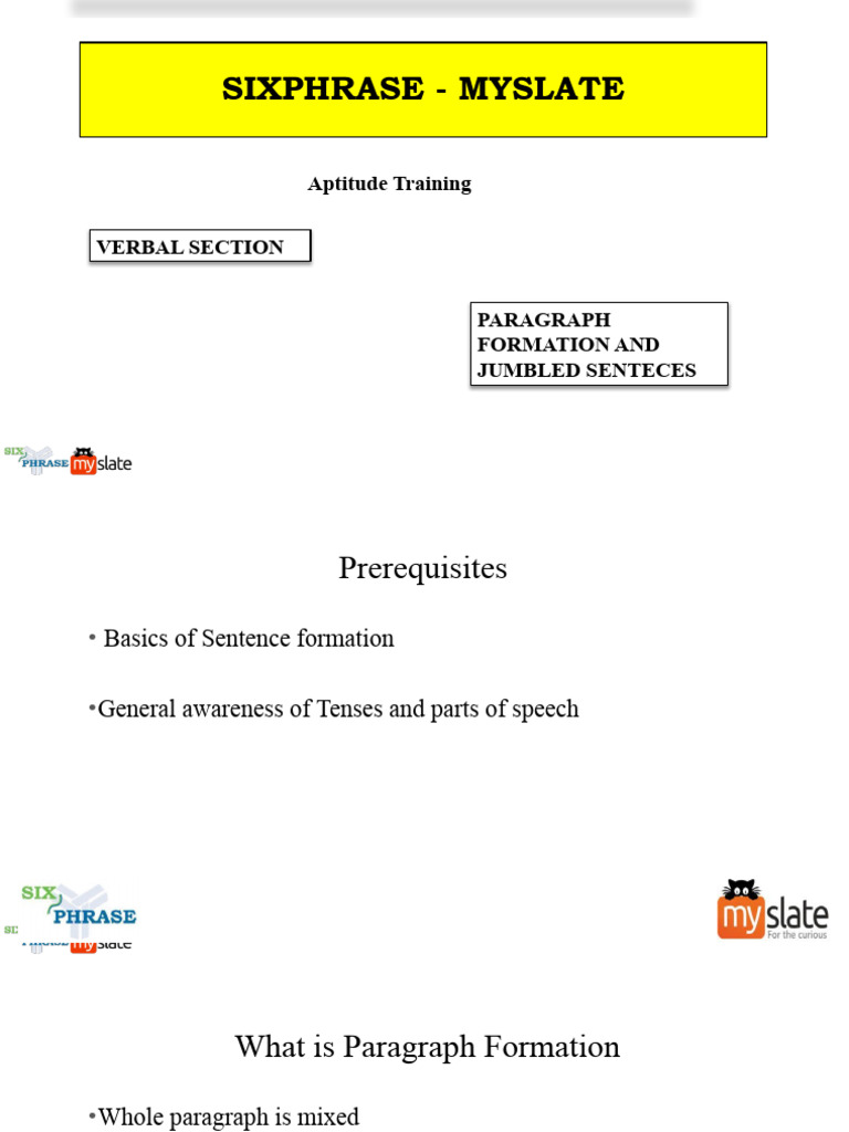 Verbal - Part - 4 - Paragraph Formation and Jumbled Sentences | PDF | Secularism