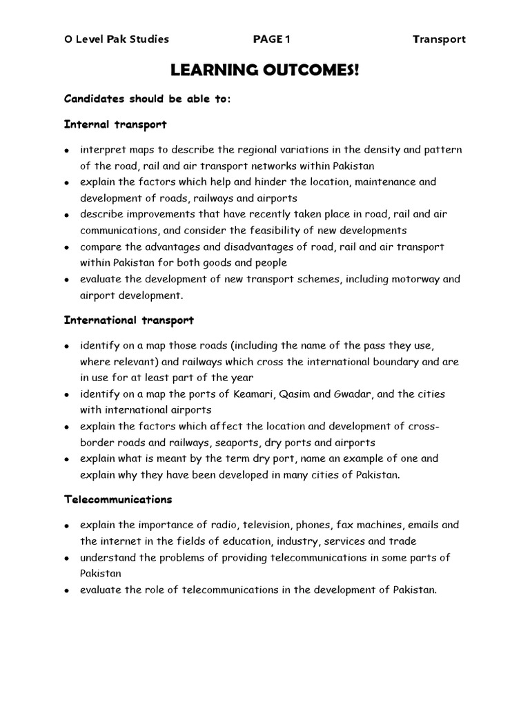 Topic 11 Transport Review Book | PDF | Controlled Access Highway ...