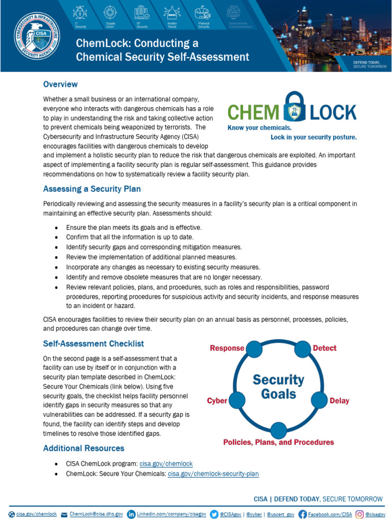 Fs Chemlock Self Assessment 508 | PDF | Computer Security | Security