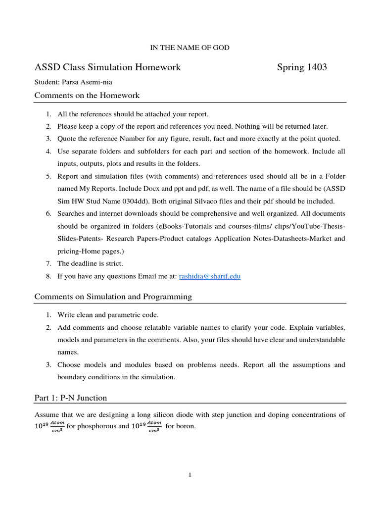 ASSD Simulation Homework Aseminia | PDF | Mosfet | Diode