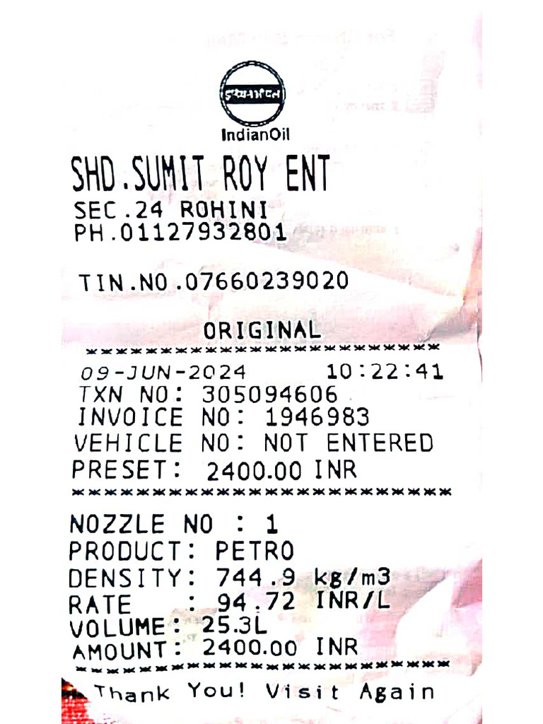 Petrol Bill June | PDF