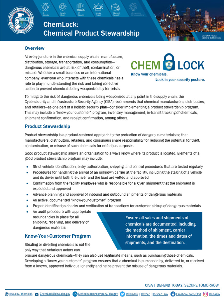 Fs Chemlock Stewardship 508 | PDF | Verification And Validation | Business