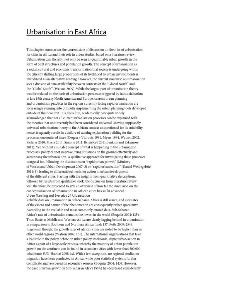 Urbanisation Challenges in East Africa | PDF | Urbanization | Human ...