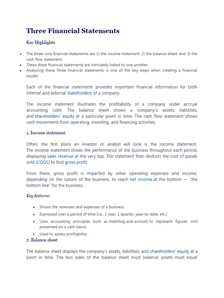 Understanding Three Financial Statements | PDF | Cash Flow Statement ...
