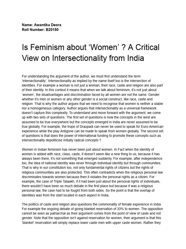 B20150 Report | PDF | Intersectionality | Gender Studies