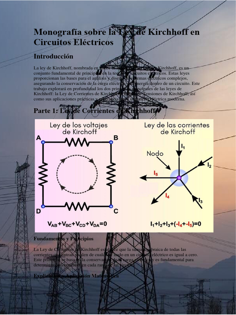La Ley de Kirchhoff en Circuitos Eléctricos R | PDF | Red eléctrica ...