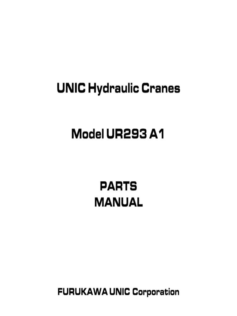 Furukawa UNIC Crane Parts Manual | PDF