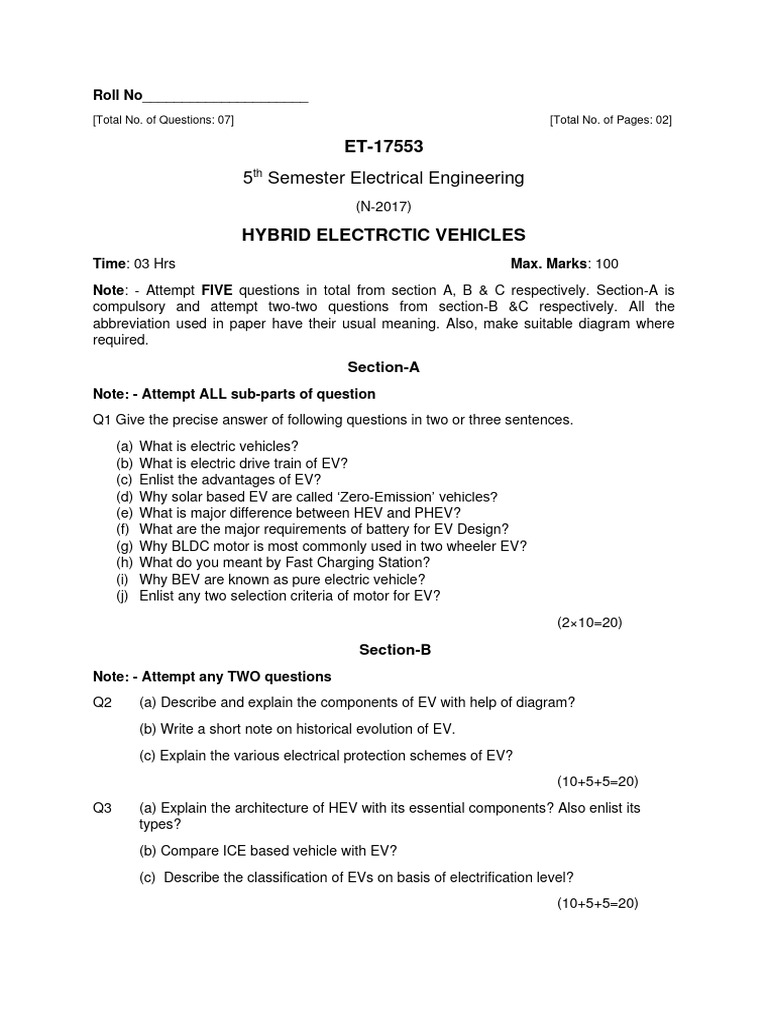 Hybrid Electrical Vehicles N-17 | PDF | Electric Vehicle | Engines