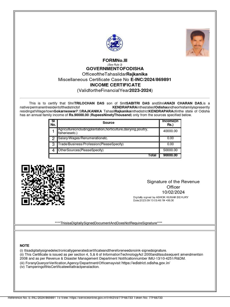 Income Certificate | PDF | Economies