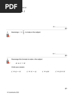 Changing the Subject of Formulas | PDF | Mathematics | Elementary Geometry
