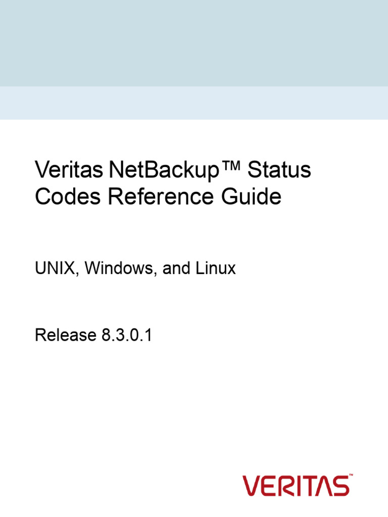 NetBackup8301 RefGuide StatusCodes | PDF | License | Trademark