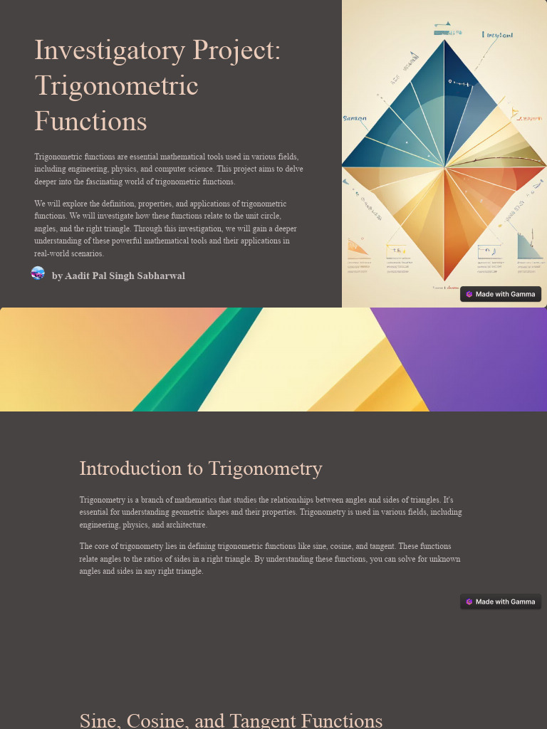 Investigatory Project Trigonometric Functions 3 | PDF | Trigonometric Functions | Trigonometry