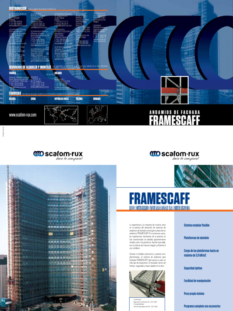 Scafom-Rux Catálogo FRAMESCAFF ES | PDF | Andamio | Bambú