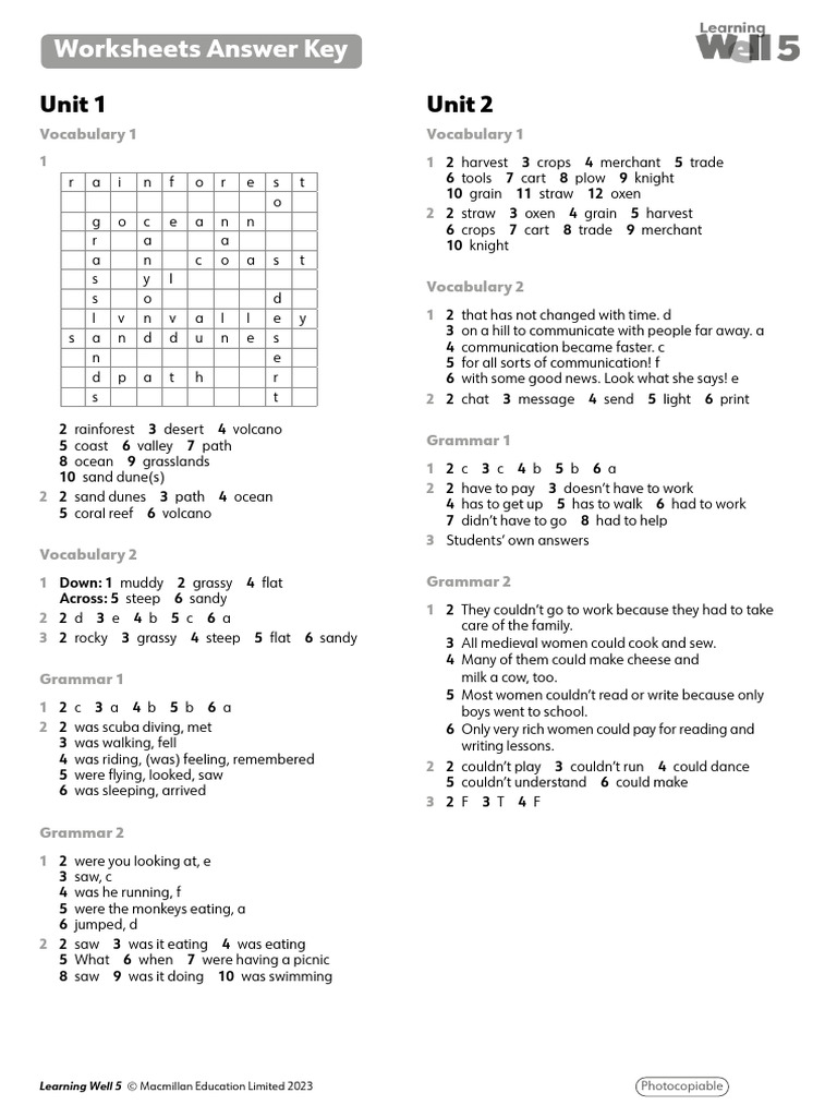 LW TRC5 Worksheets AK | PDF | Taste