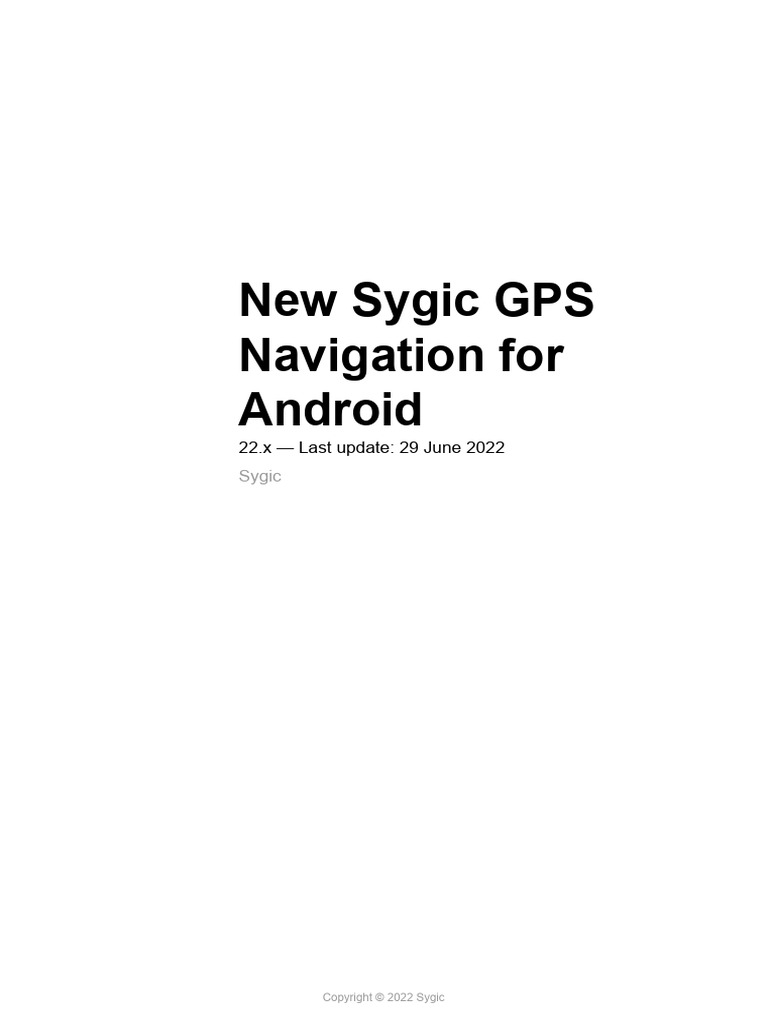 Sygic Manual | PDF | Mobile App | Google Play