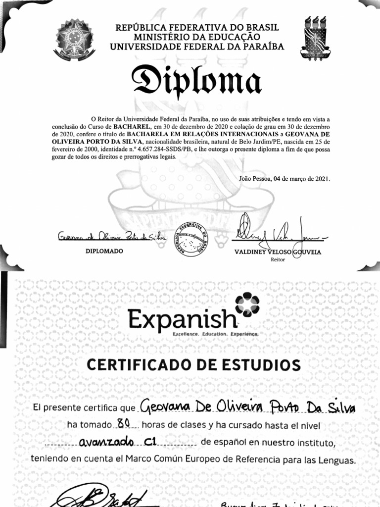 Diploma e Certificado | PDF