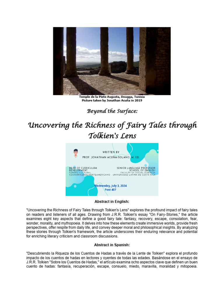 Beyond The Surface: Uncovering The Richness of Fairy Tales Through Tolkien's Lens | PDF | Fairy ...