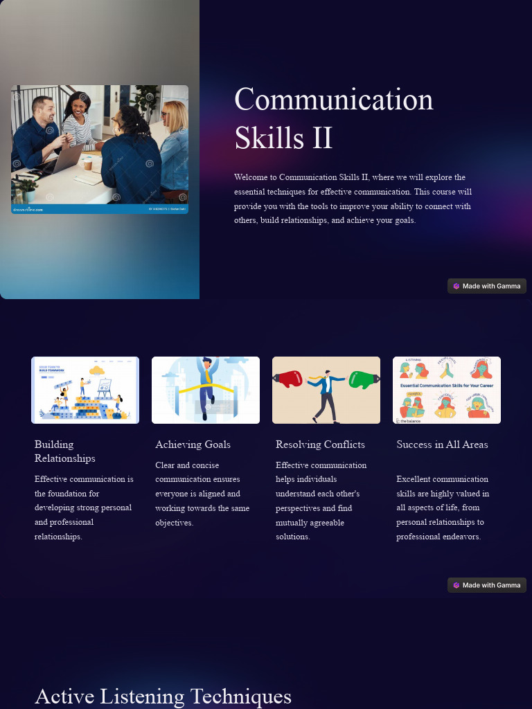 Communication Skills II | PDF | Communication | Nonverbal Communication