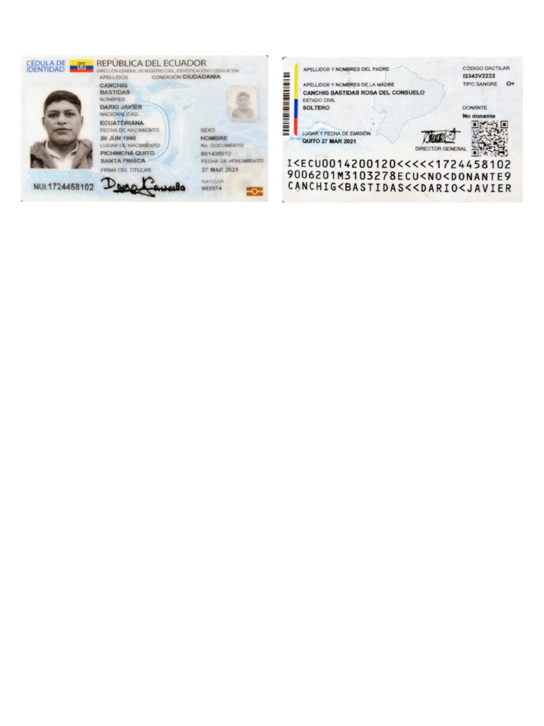 Cedula de Identidad | PDF