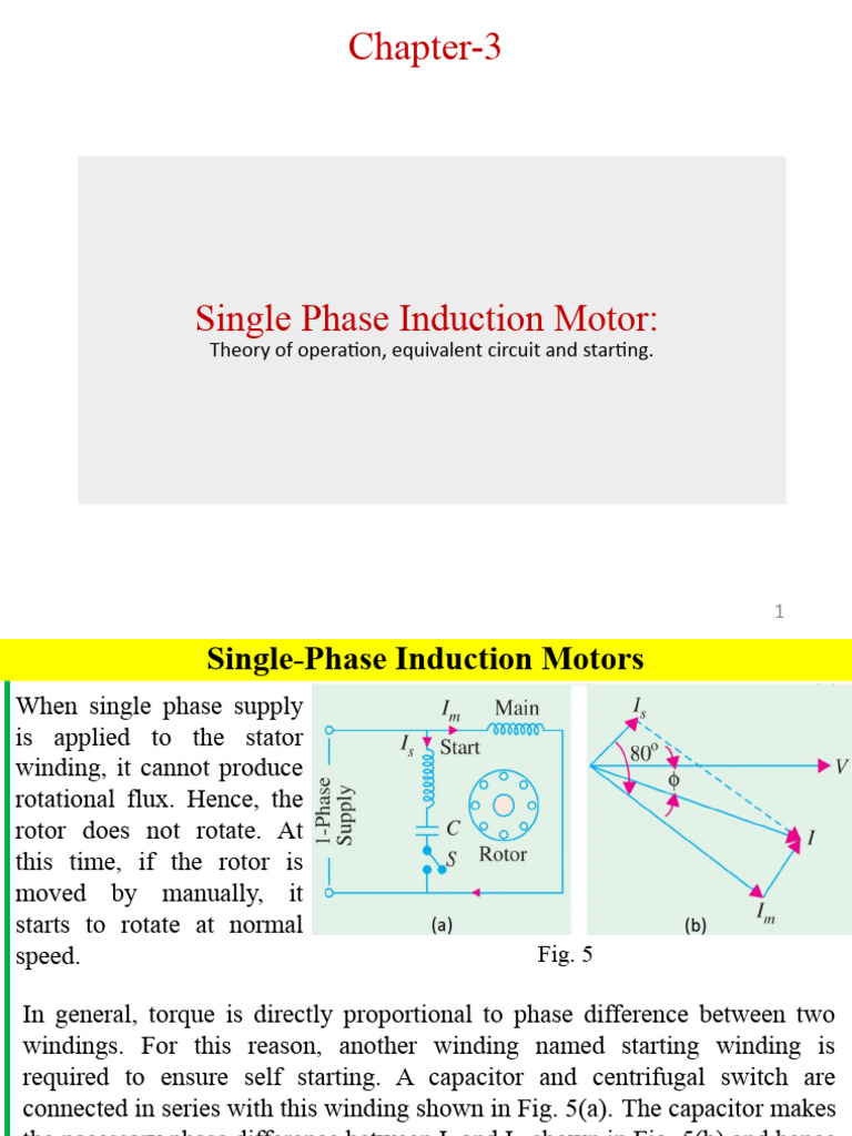 Single Phase Induction Motor | PDF | Science & Mathematics