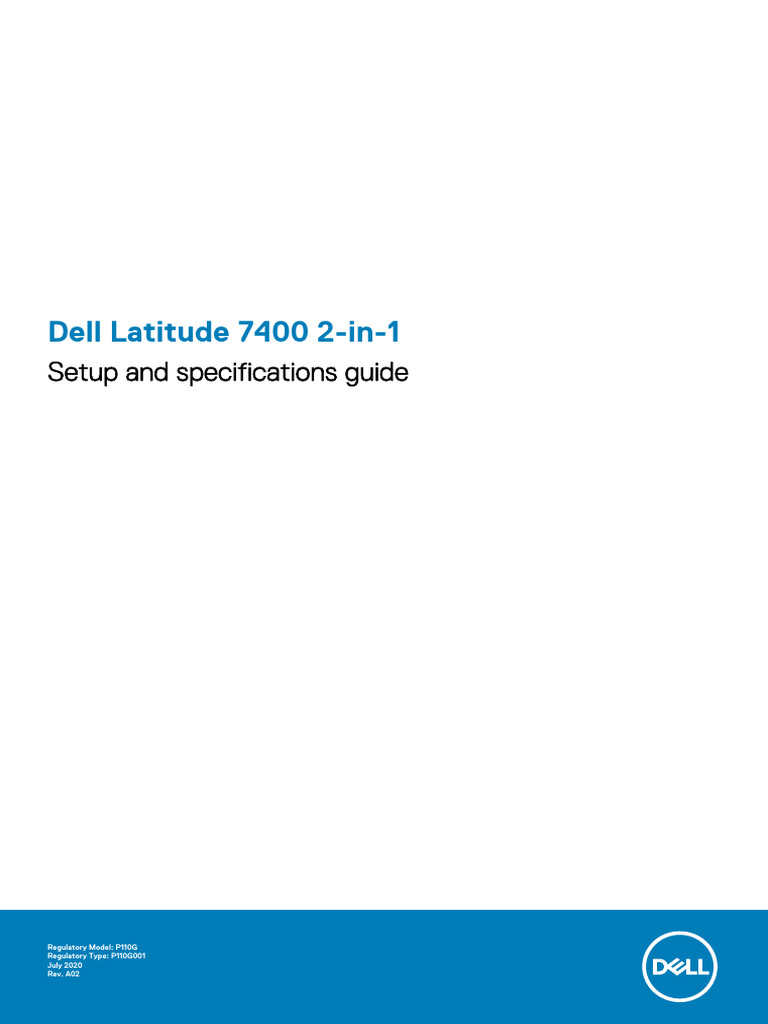 DELL Latitude 7400 2w1 Setup and Specifications | PDF | Bios | Booting