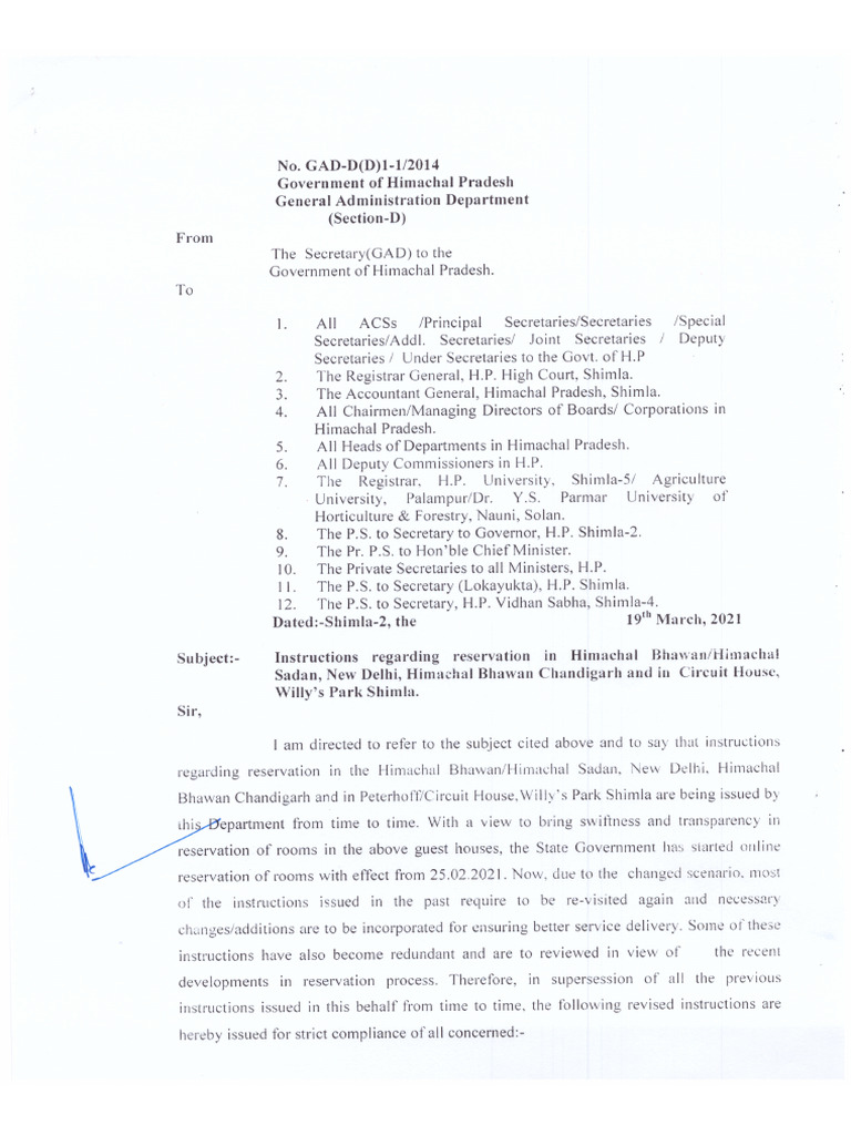 Instructions For Room Reservation | PDF