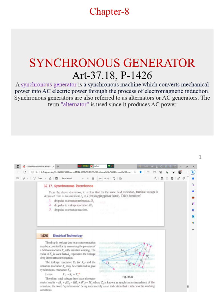 Synchronous Generator | PDF | Electric Generator | Electrical Impedance