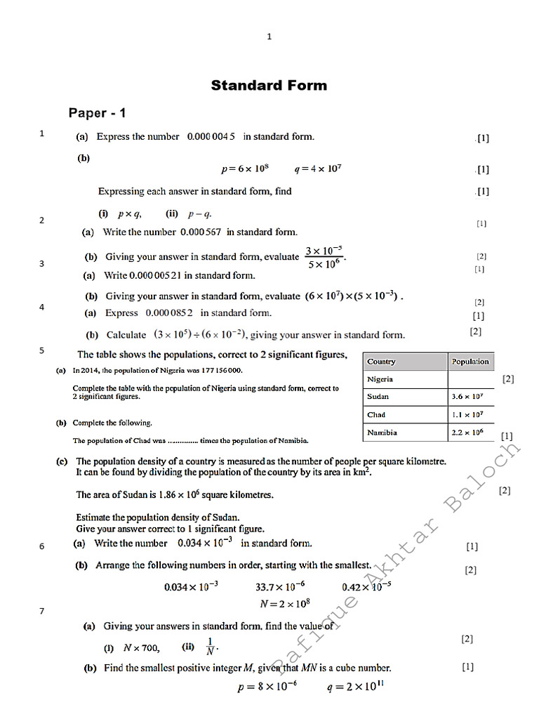 Standard Form1&2) | PDF