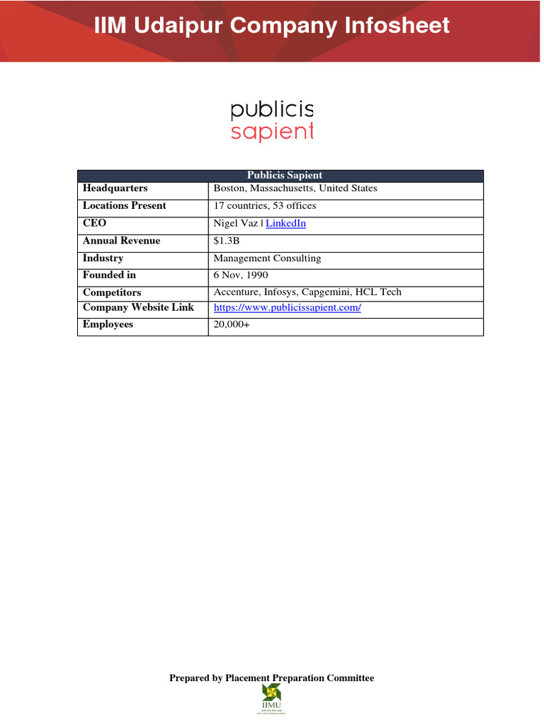 Publicis Sapient - Infosheet | PDF | Cloud Computing | Retail