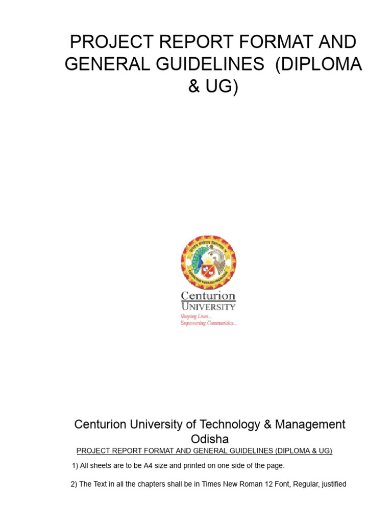 Diploma & UG Project Report Format-1 | PDF | Wavelet | Times New Roman