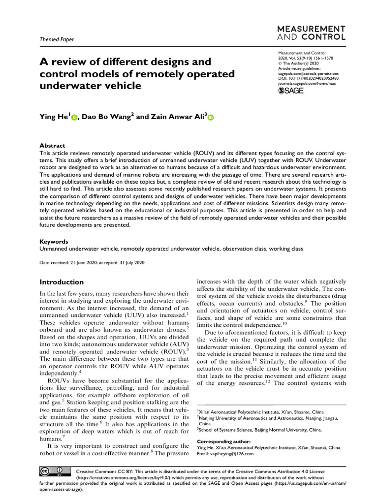 A Review of Different Designs and Control Models o | PDF | Control ...