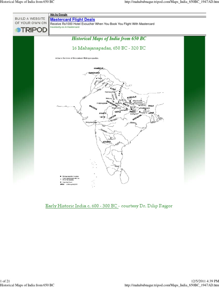 Historical Maps of India From 650 BC | PDF | South Asia | Asia