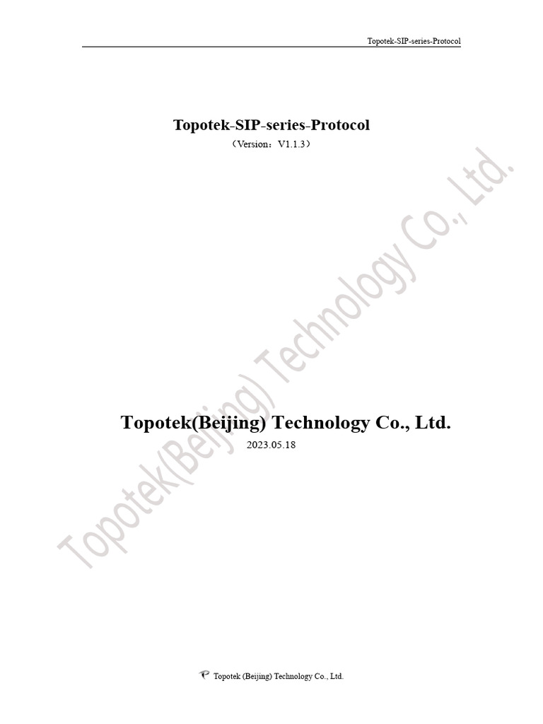 Topotek-Sip-Series-Protocol 20230518 | PDF | Gyroscope | Zoom Lens