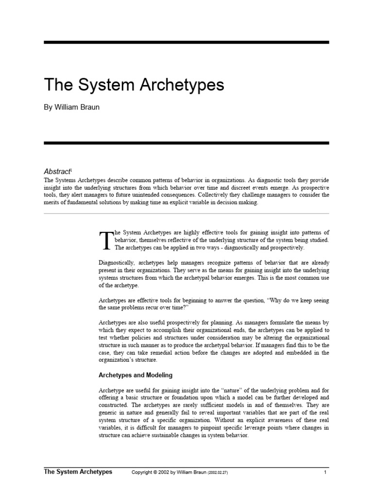Sys Archetypes | PDF | Goal | Goal Setting