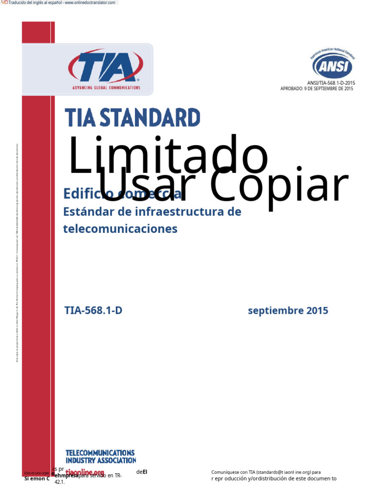 ANSI TIA 568 1 D Final 1.en - Es Fusionado | PDF | Patentar ...
