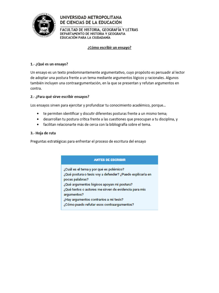 Consejos Practicos Como Escribir Un Ensayo | PDF | Ensayos