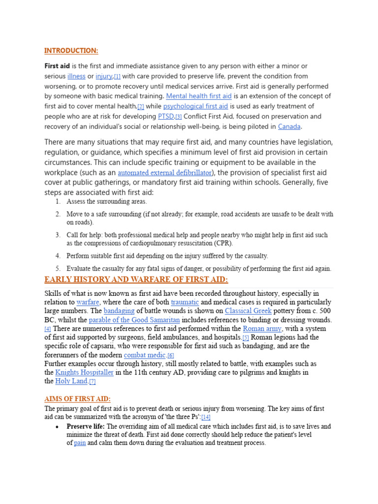 First Aid (Supw Project) | PDF | First Aid | Health Care