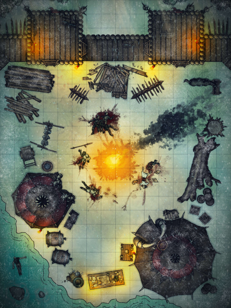 Barbarian Camp Assault (16x22) Grid - JPG | PDF