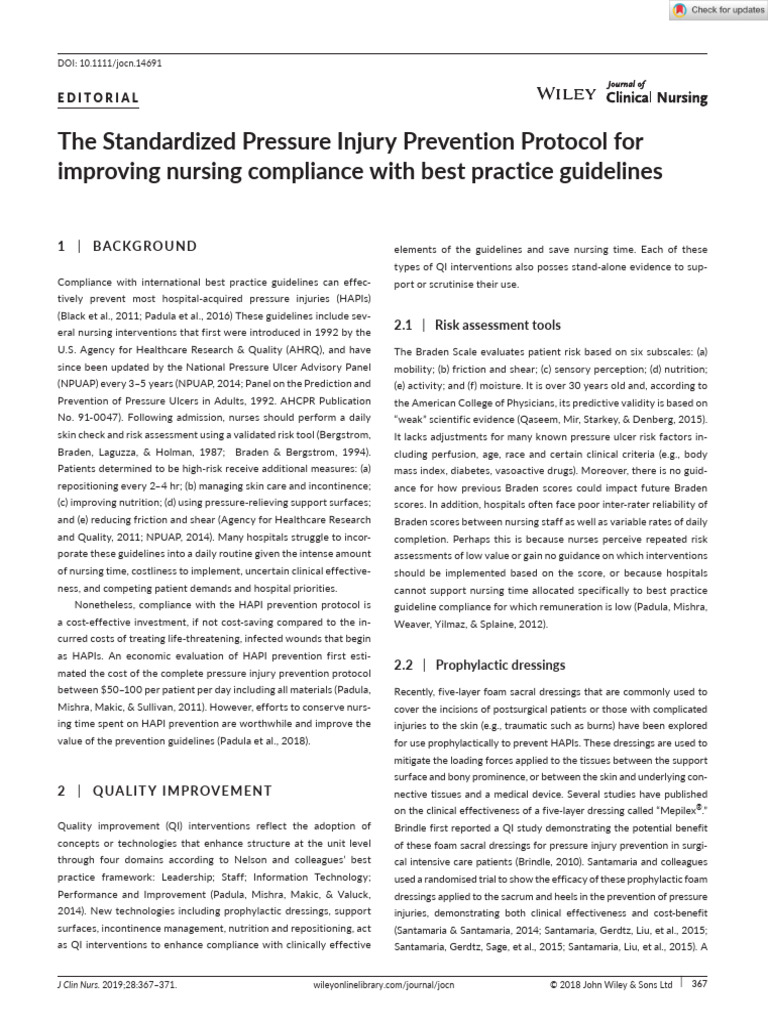 Journal of Clinical Nursing - 2018 - Padula - The Standardized Pressure Injury Prevention ...