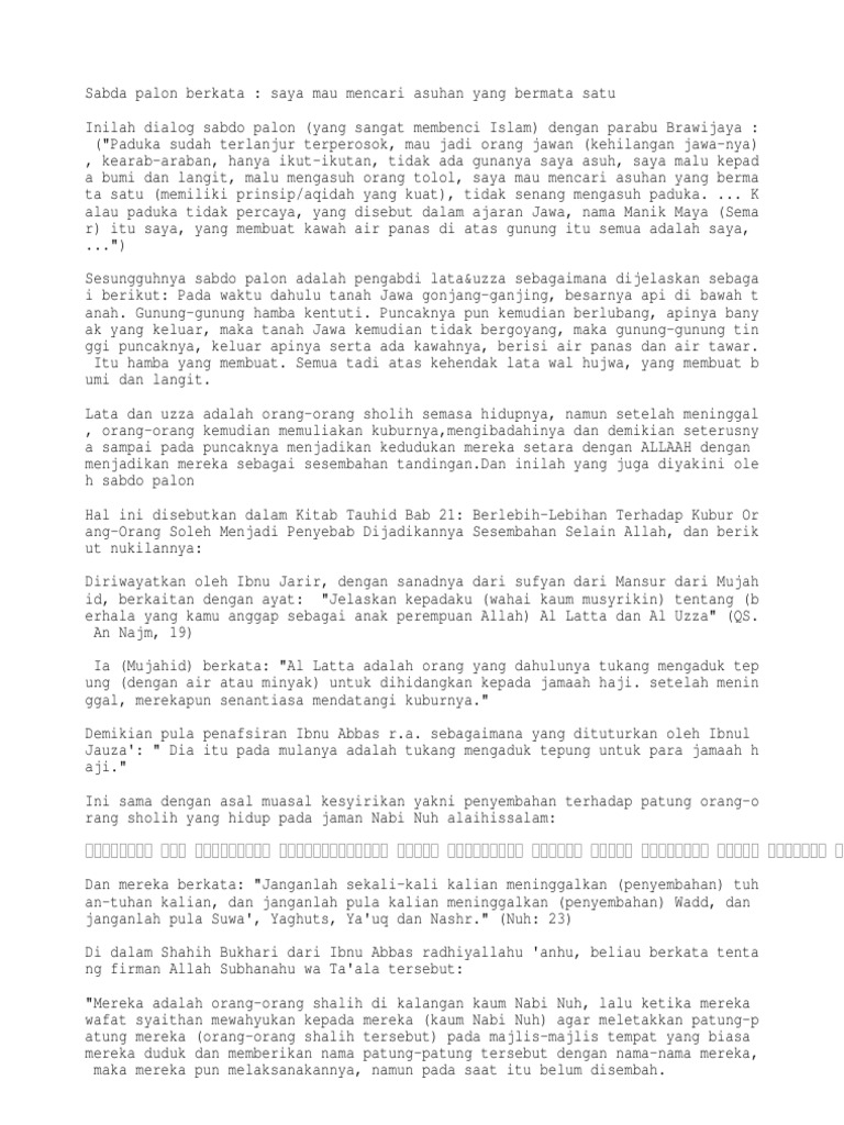 Sabdo Palon Guru Sang Dajjal | PDF