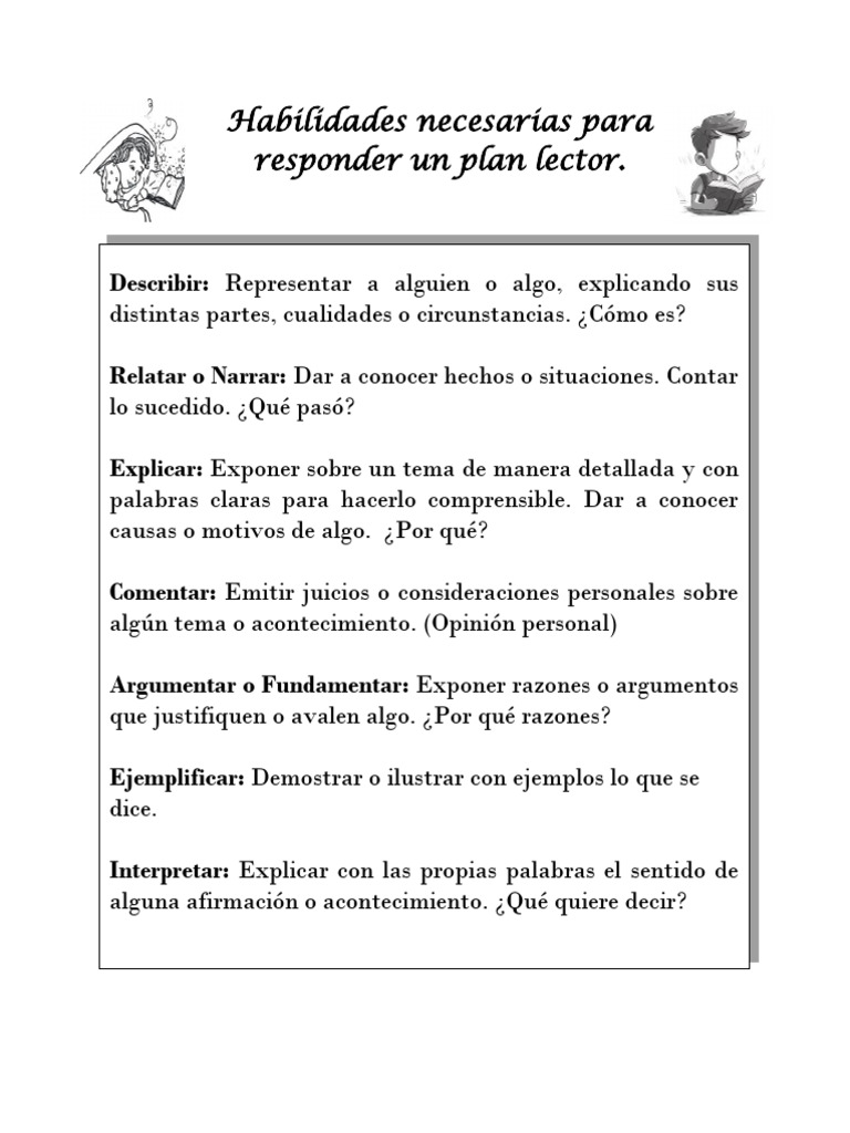 Habilidades Necesarias para Un Control de Lectura Cuartos. | PDF