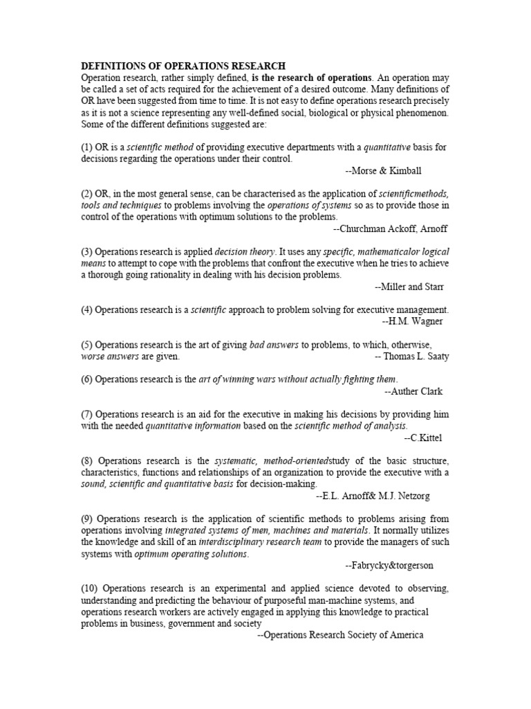 Unit 1 Part 1 | PDF | Operations Research | Decision Making