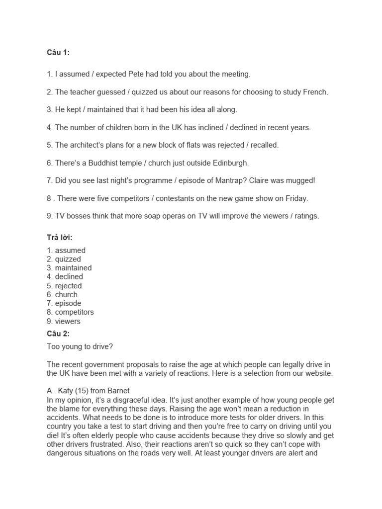 K Năng T NG H P 5 - Bài KT2 | PDF | Social Science | Lifestyle