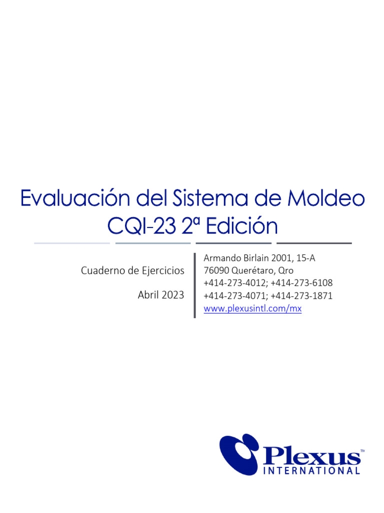 Material Del Participante - CQI 23 2a Ed - Abril, 2023 | PDF | Extrusión | Sector secundario de ...