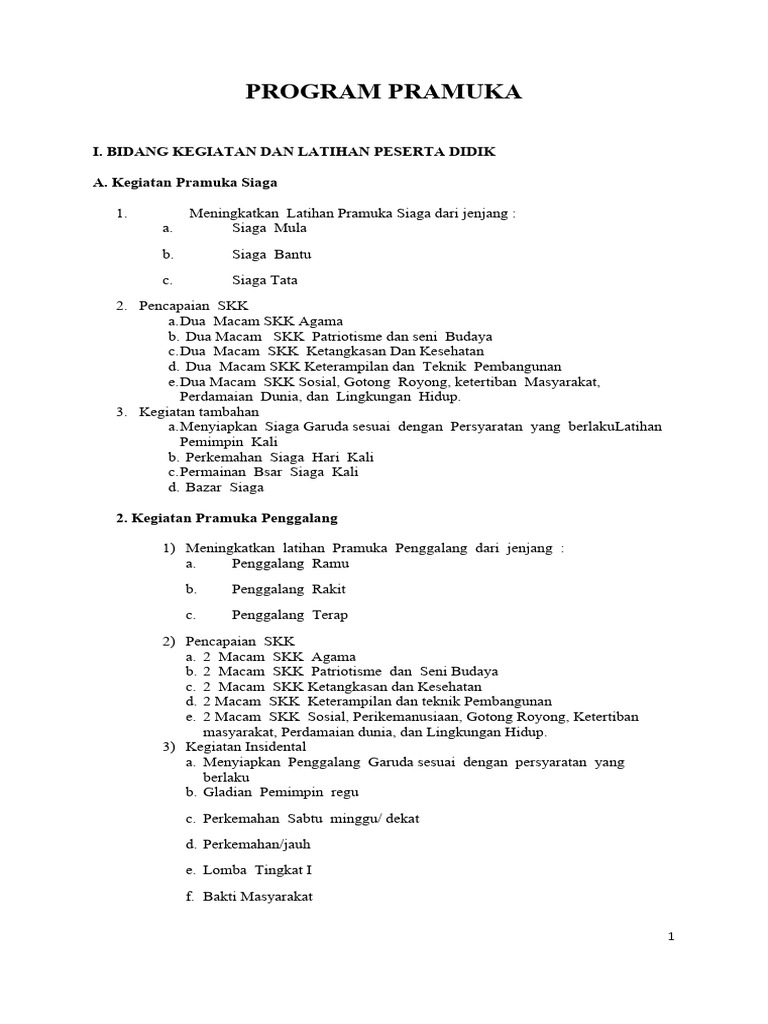 Program Kerja Tahunan Pramuka | PDF