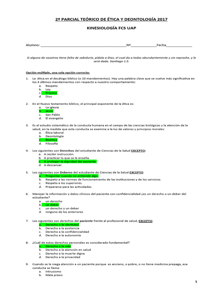 Parcial 2019 4 | PDF | Bioética | Aborto